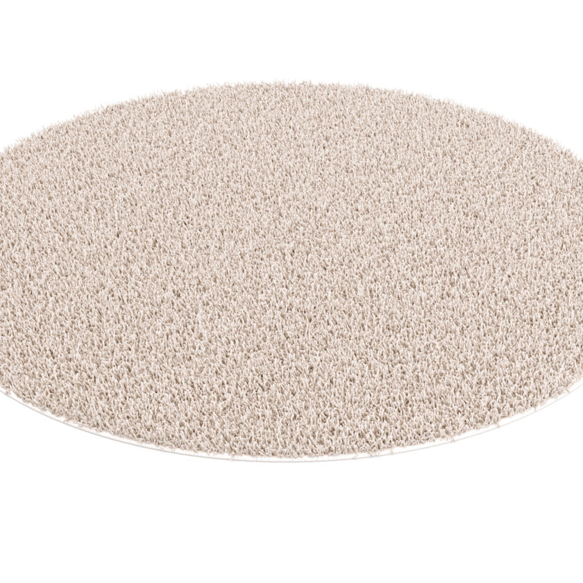 Hochflor Teppich rund 120 cm creme - Sofort Versand