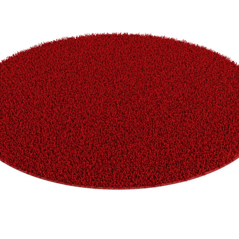 Hochflor Teppich rund 120 cm rot - Sofort Versand