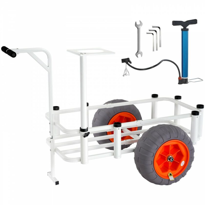 Beach Fishing Cart Fishing Trolley 350 lbs with Balloon Tires for Sand ...